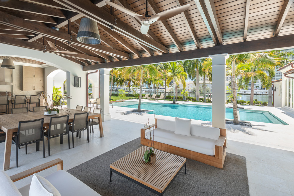 Infinity Edge Pool With Custom Stepping Stones in Miami Beach - Pool ...