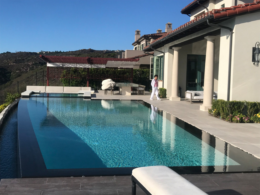 Infinity Pool Back Yard Oasis - Modern - Pool - Orange County - by ...