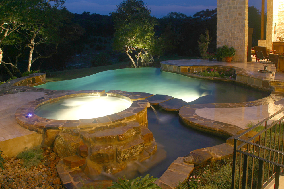 Infinity Pool With Spa In San Antonio, TX - Traditional - Pool - Austin ...