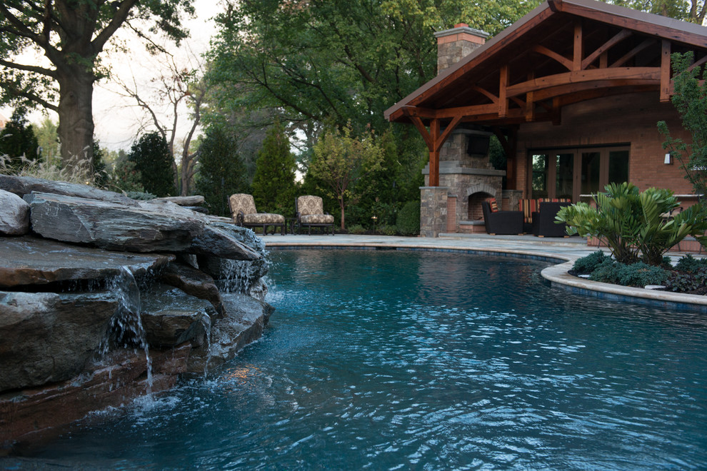 Inground Pool & Spa with Cabana - Rustic - Pool - New York - by ...