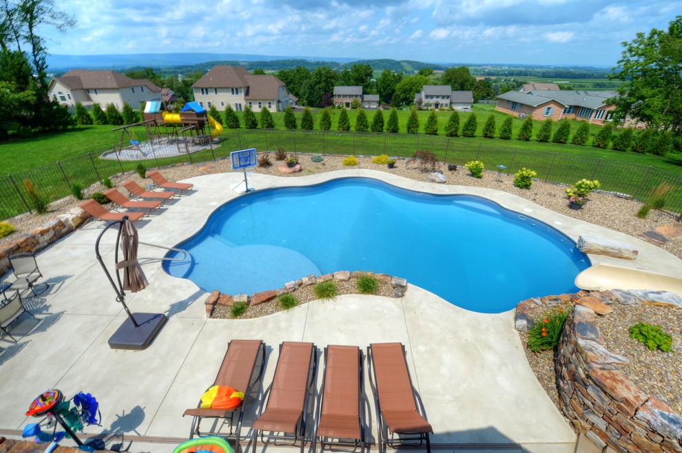 Inground Pool with Slide - Traditional - Pool - Philadelphia - by ...