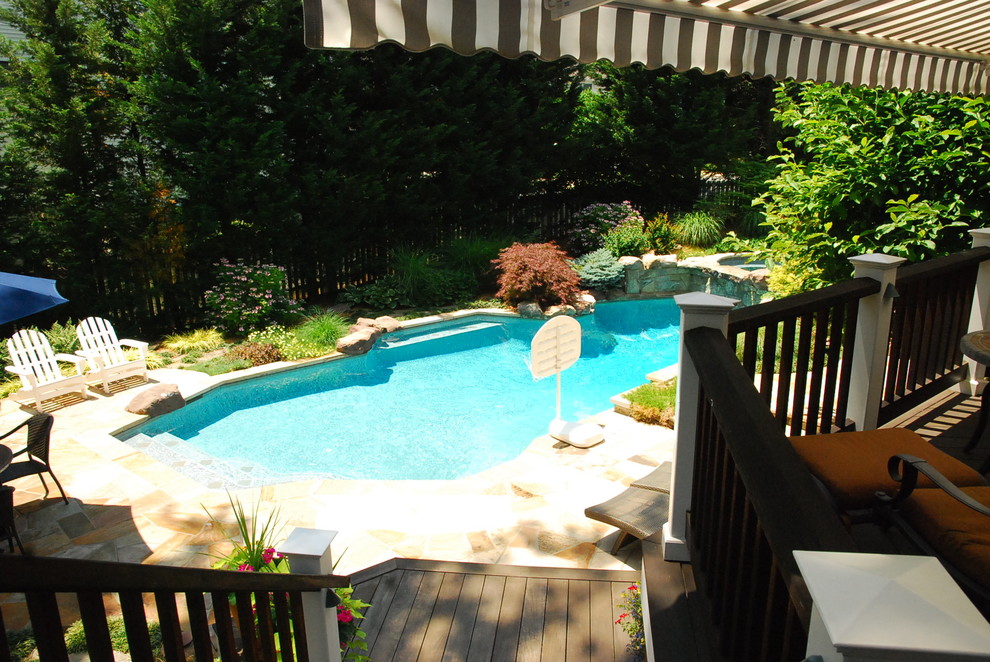Ipe Deck Overlooking Custom Pool - Eclectic - Pool - DC Metro - by Land ...