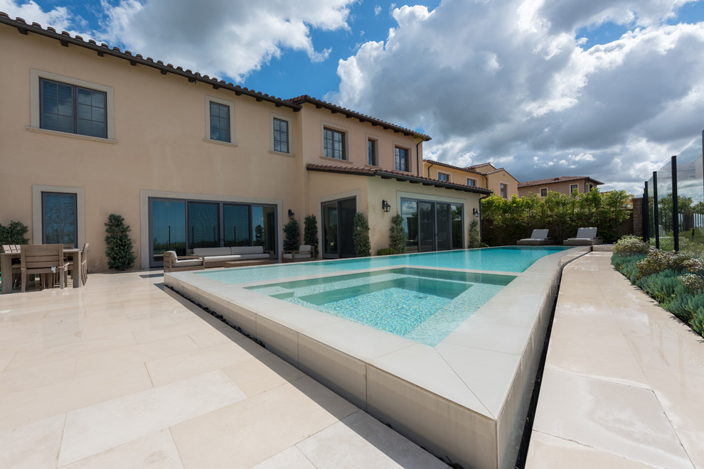 Irvine Landscape with Raised Pool & Spa - Contemporary - Pool - Orange ...