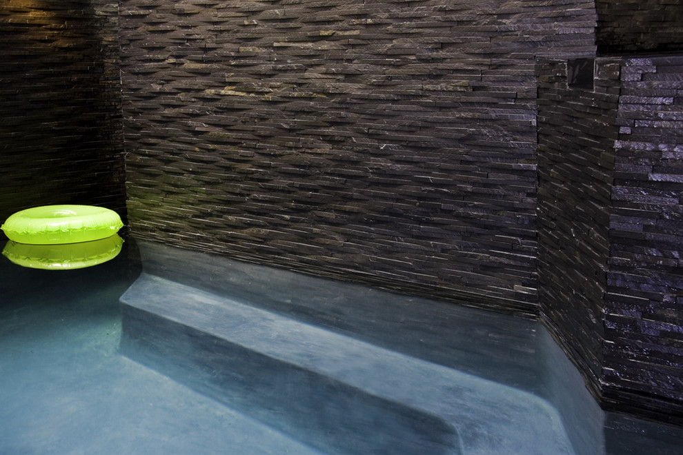 Island Stone Silver Quartzitic Slate Rustic Pool - Modern - Pool ...