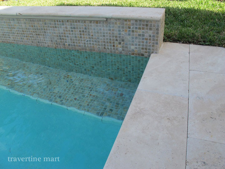 Ivory Travertine Pool Coping and Deck Tiles - Modern - Pool - Miami ...