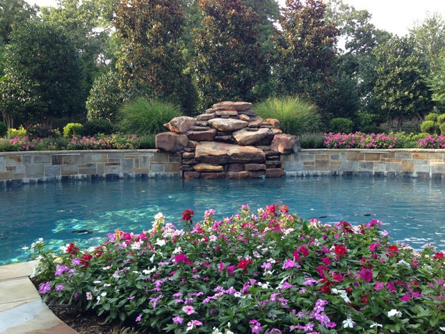 Katy pool, spa and waterfall - Méditerranéen - Piscine - Houston - par ...