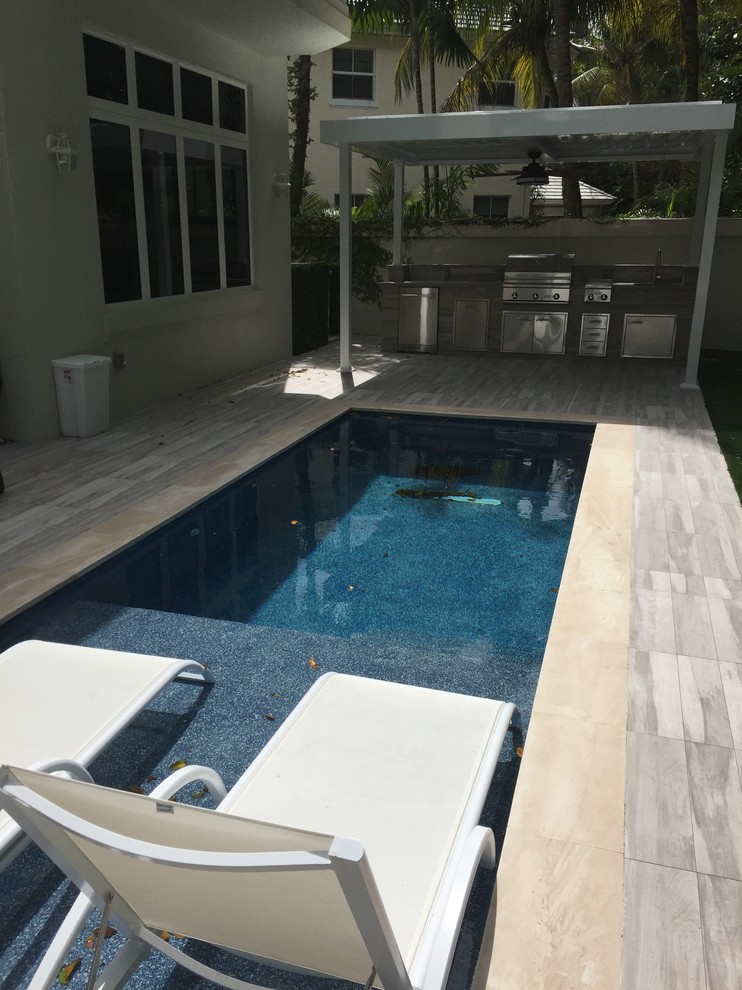Key Biscayne Pool & Kitchen - Contemporary - Pool - Miami - by Somar ...