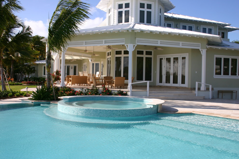 Key West glass tile pool - Traditional - Pool - Miami - by Foreverpools ...
