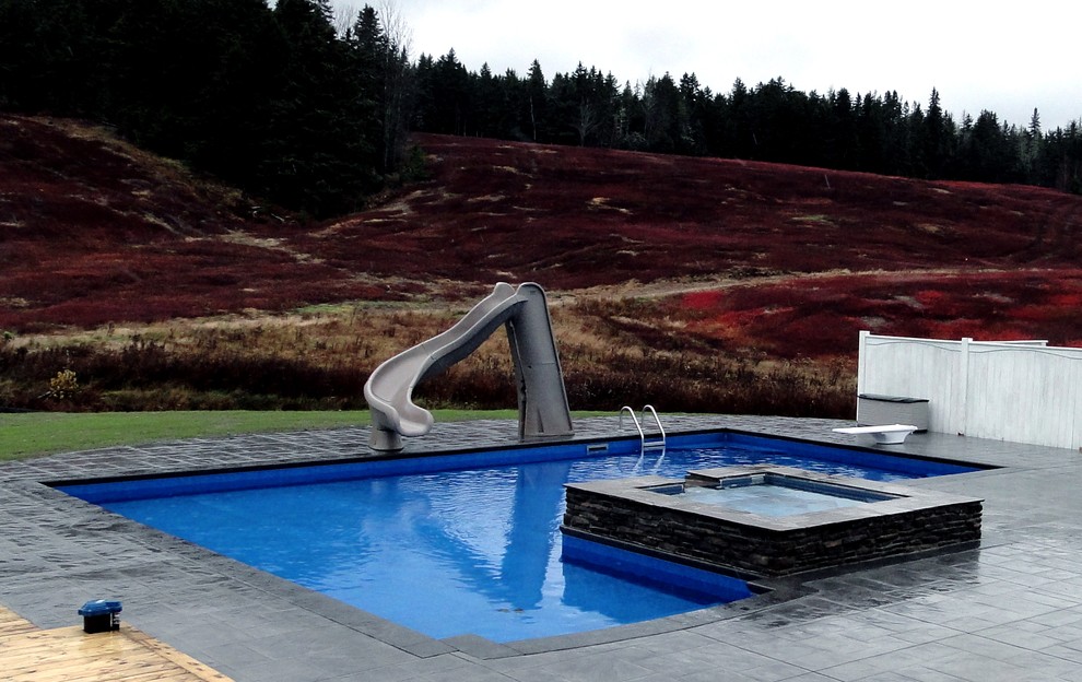 L Shaped Pool with Spillover Spa - Modern - Pool - Other - by ...