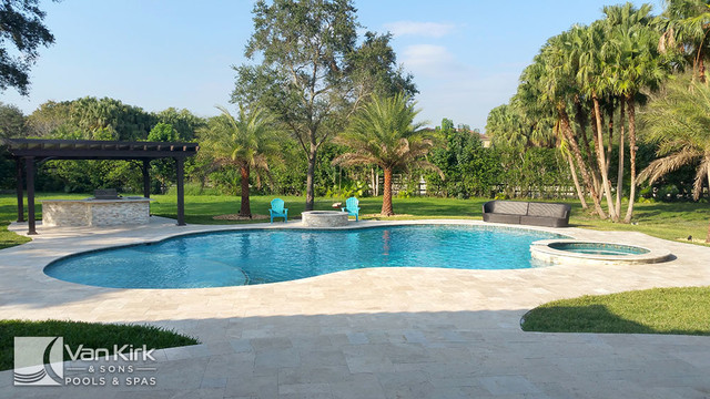 Lagoon Freeform Pool with Spa and LED Lights in Southwest Ranches ...