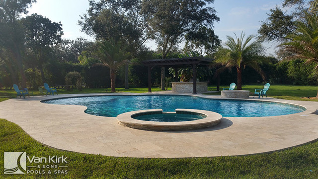 Lagoon Freeform Pool with Spa and LED Lights in Southwest Ranches ...