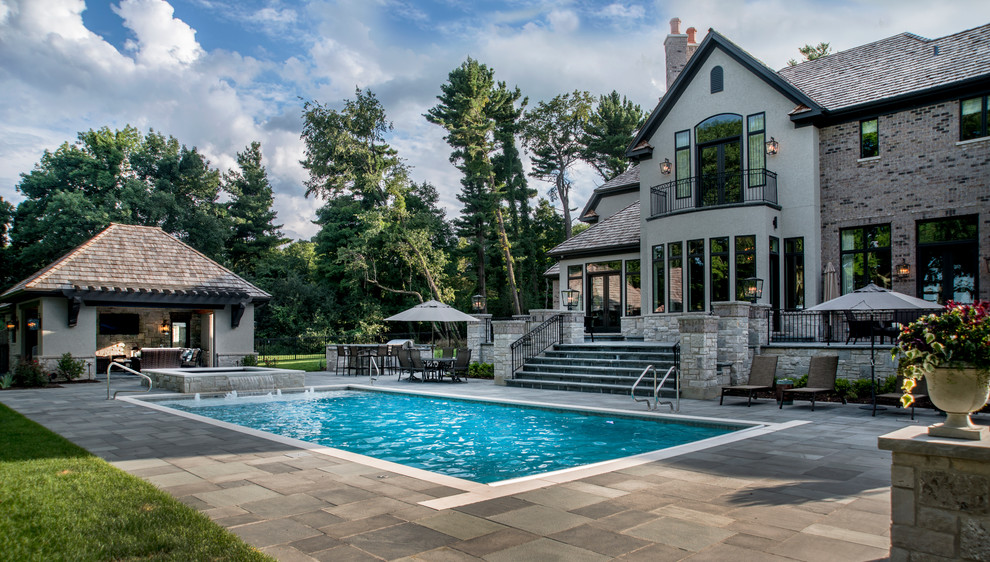 Lake Bluff, IL Swimming Pool, Spa, and Sunshelf with Bubblers ...