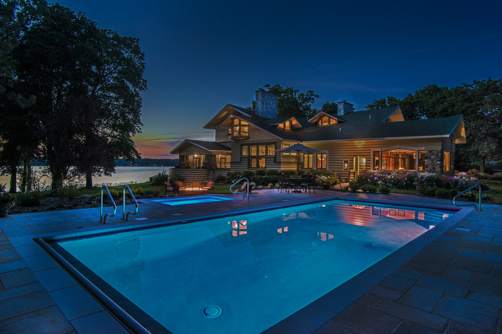 Lake Delavan, WI Swimming Pool and Hot Tub - Beach Style - Pool ...