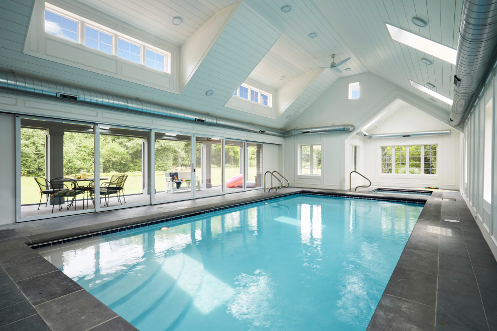 Lake Forest Pool House - LaCantina Doors Closed - Transitional - Pool ...