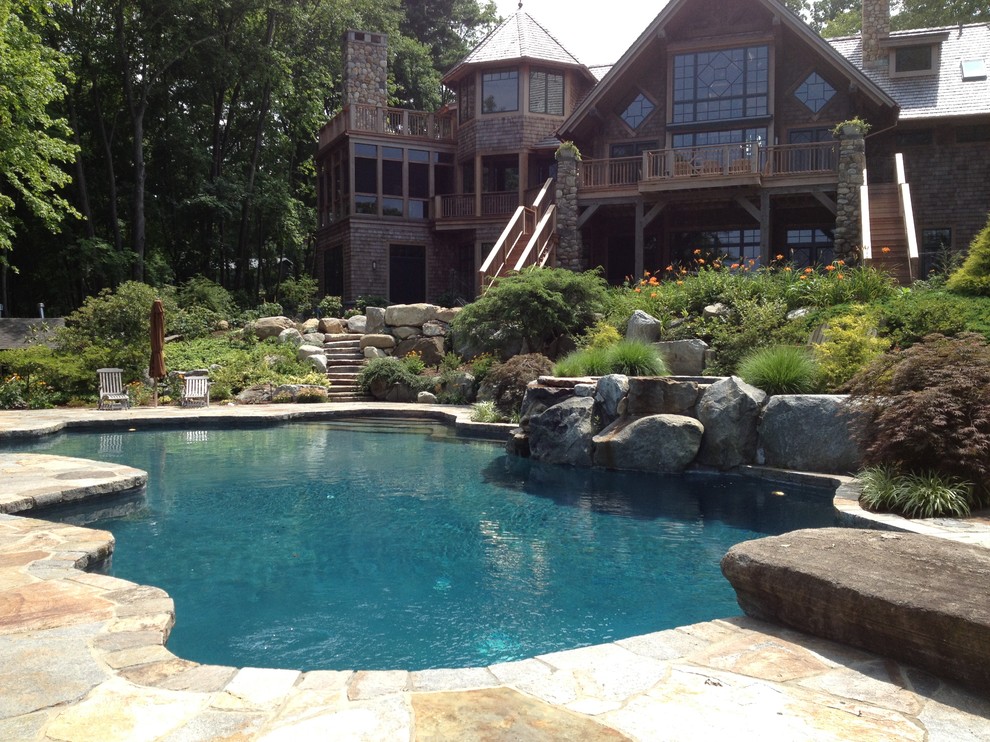 Lake House - Rustic - Pool - Bridgeport - by C&T Systems | Houzz