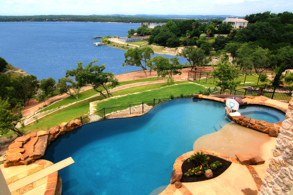 Lake Travis Waterfront Mediterranean - Coastal - Swimming Pool & Hot ...