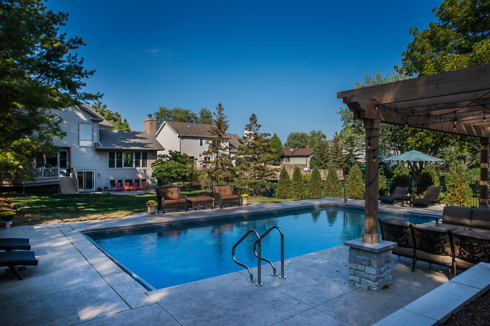 Lake Zurich, IL Swimming Pool, Pergola and Fireplace - Traditional ...