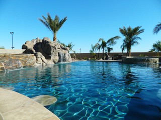Lazy River Pool & Swim Up Bar in Arizona - Mediterranean - Pool ...