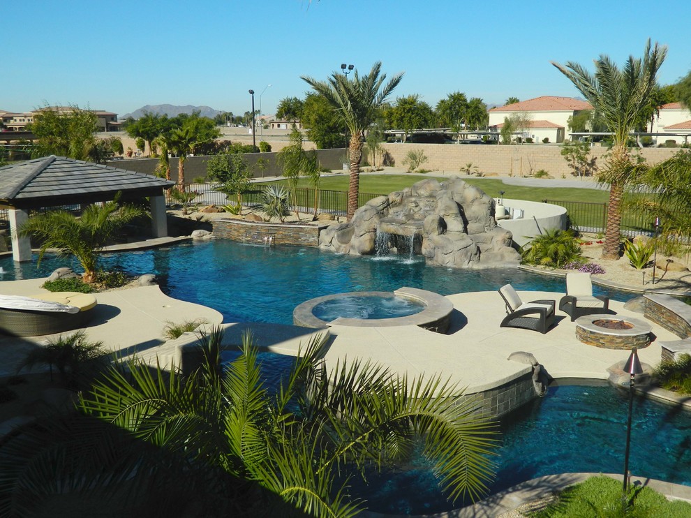 Lazy River Pool & Swim Up Bar in Arizona - Mediterranean - Pool ...