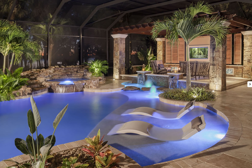 Ledge Lounger in-pool Chaise - Tropical - Pool - Houston - by Ledge ...