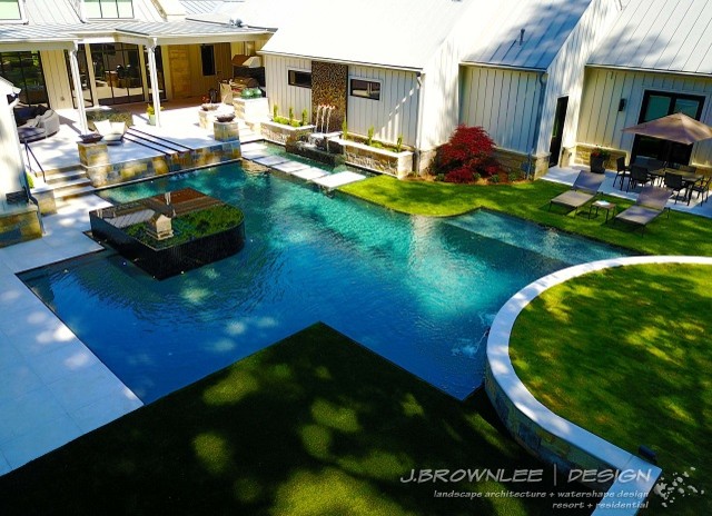 Lightstreams Gold Iridescent Metal Blue Pool and Spa - Swimming Pool ...