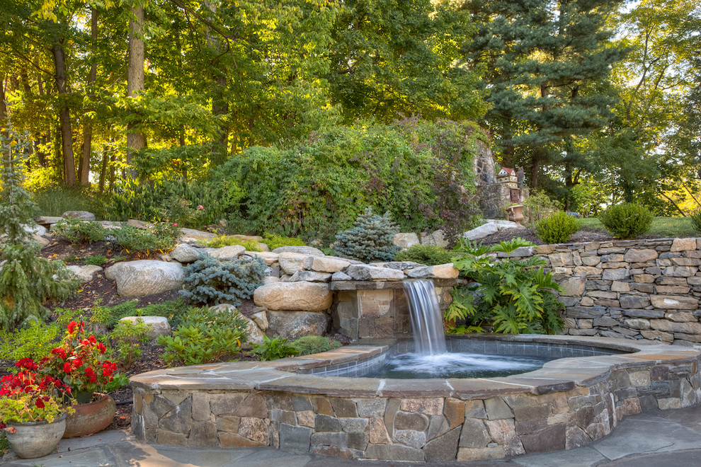 Luxurious, Rugged Natural Stone Spa - Traditional - Pool - New York ...