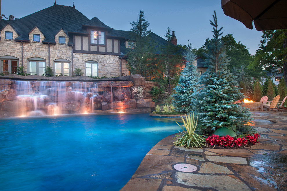 Luxury Pool and Water Feature - Eagles Landing - Transitional ...