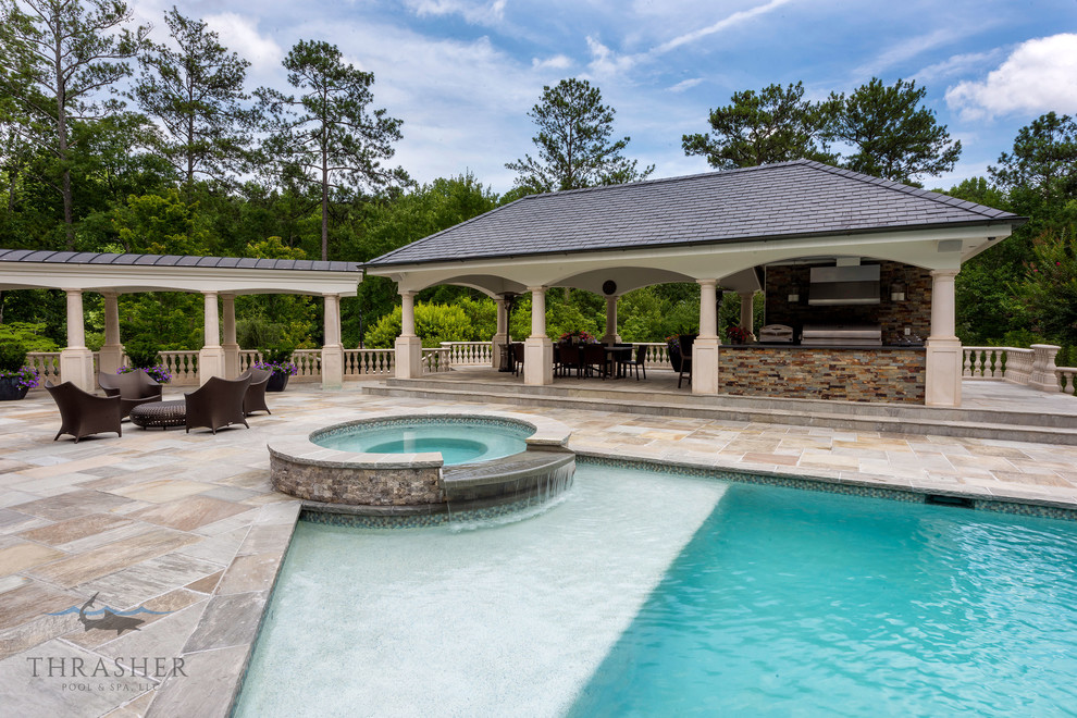 Luxury Pool, Spa and Cabana - Cates Ridge Atlanta - Traditional - Pool ...
