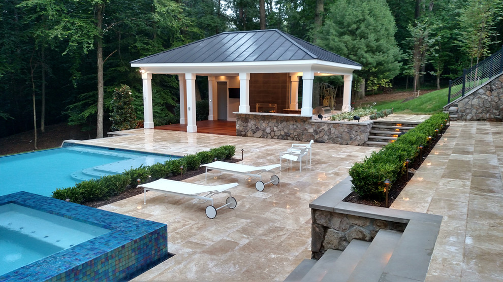 McLean Infinity Pool, Pavilion, & Terraced Patios - Minimalistisch ...