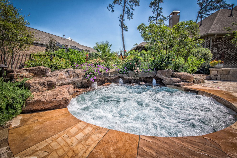 Meditation Courtyard and Spa - Traditional - Pool - Houston - by Mirror ...
