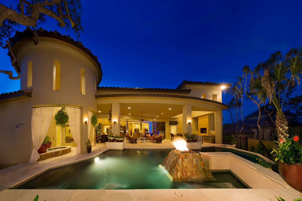 Mediterranean One Story Home - San Antonio - Mediterranean - Pool ...