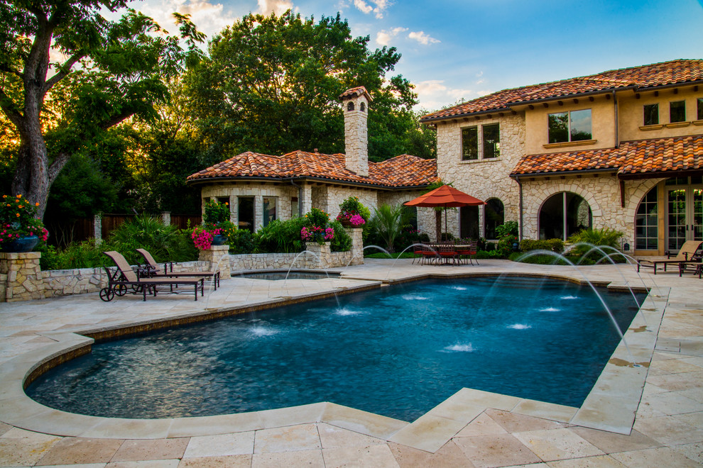 Mediterranean/Tuscan Blanco - Mediterranean - Pool - Dallas - by ...