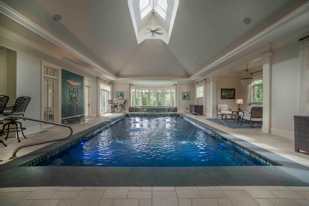 Mequon, WI Indoor Swimming Pool and Hot Tub - Traditional - Pool ...