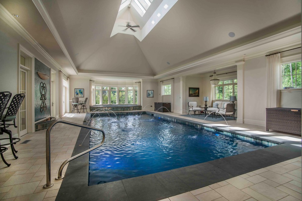 Mequon, WI Indoor Swimming Pool and Hot Tub - Traditional - Pool ...