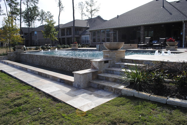 Meyer Residence - トラディショナル - プール - ヒューストン - Cypress Custom Pools | Houzz (ハウズ)