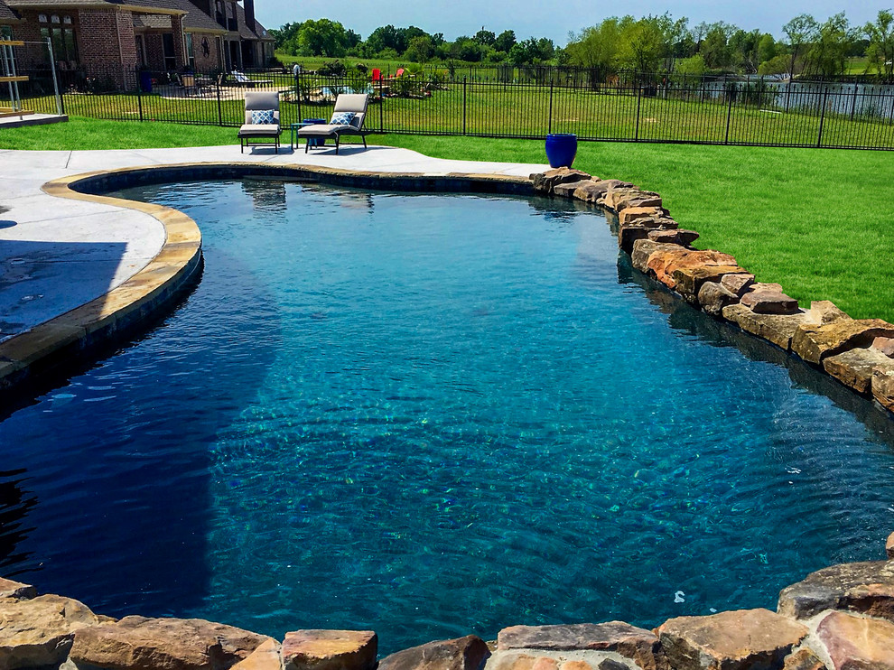 Midnight Blue for depth and elegenace - Rustic - Pool - Dallas - by ...
