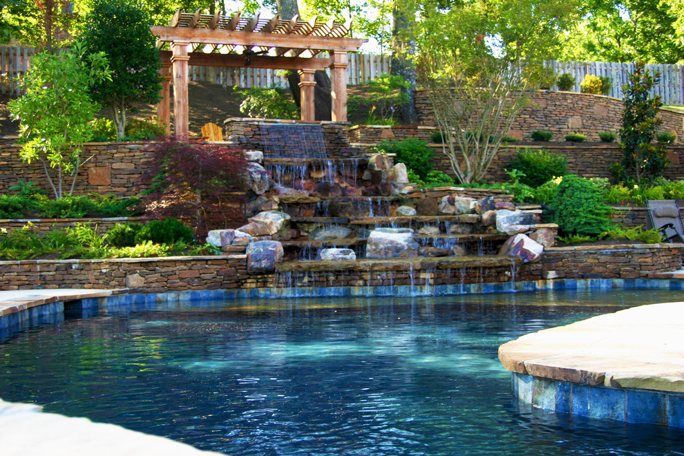 Mississippi Natural Pool,Spa, & Waterfall Design - Traditional - Pool ...