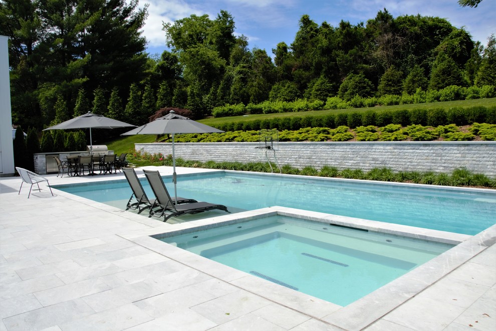 Modern & Bright Swimming Pool + Spa NY Design - Modern - Pool - New ...