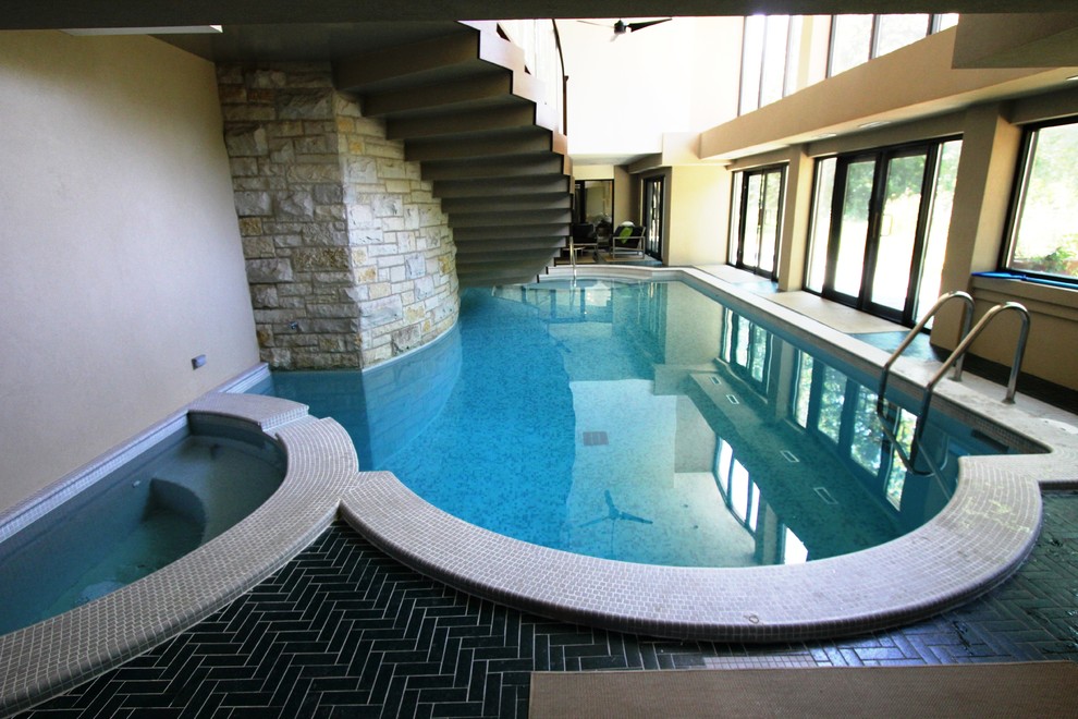 Modern Indoor Pool - Modern - Pool - Chicago - by Rosebrook Pools, Inc ...