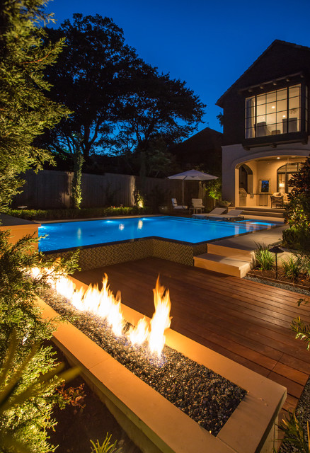 Modern Landscape and Zero Edge Pool - Contemporary - Pools & Hot Tubs ...