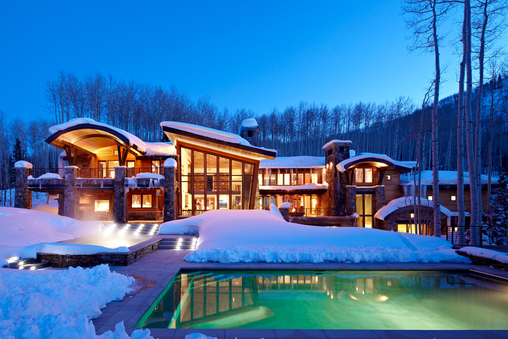 Modern Mountain Chalet - Exteriors - Contemporary - Pool - San ...