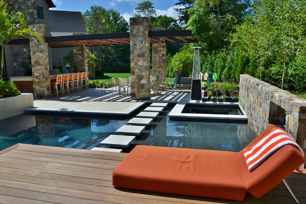 Modern Pool Construction - Franklin Lakes NJ - Modern - Pool - New York ...