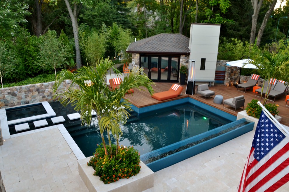 Modern Pool Construction - Franklin Lakes NJ - Modern - Pool - New York ...