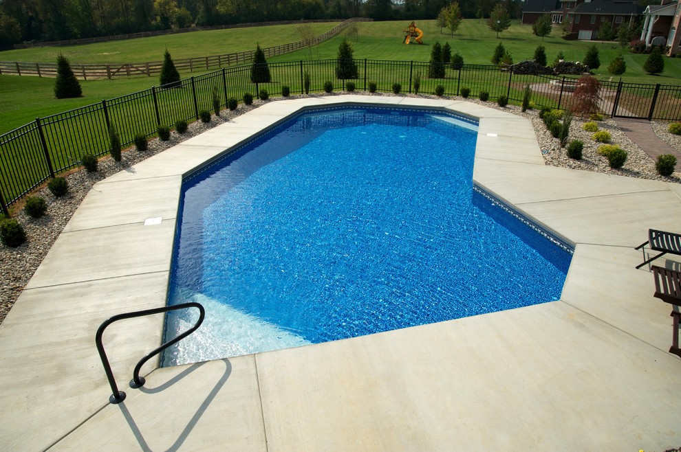 Modified Rectangle "Lazy-L" - Traditional - Swimming Pool & Hot Tub ...