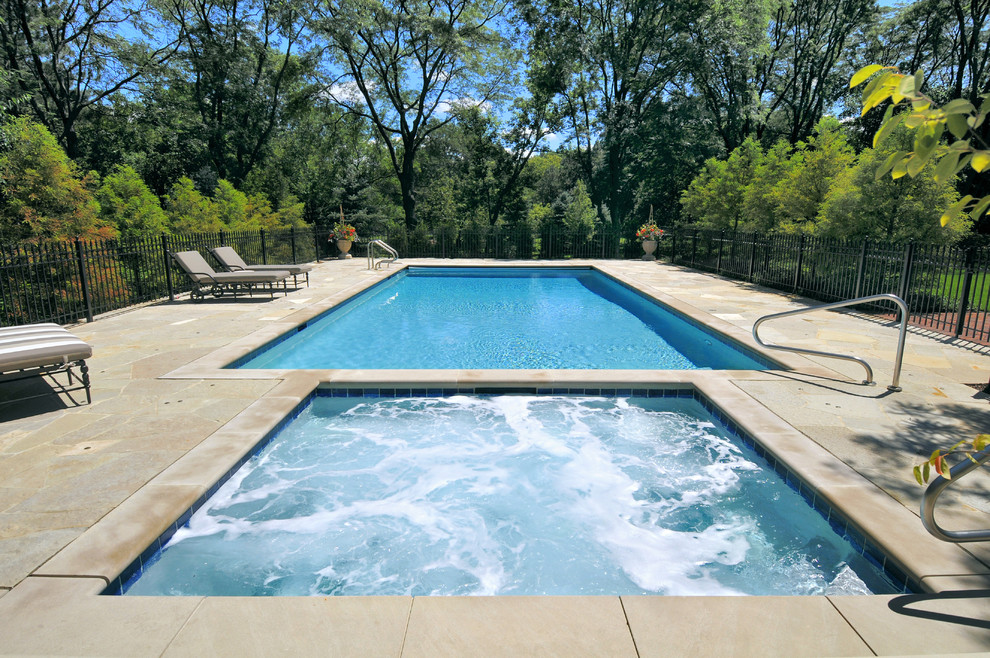 Naperville, IL Swimming Pool and Hot Tub with Automatic Covers ...