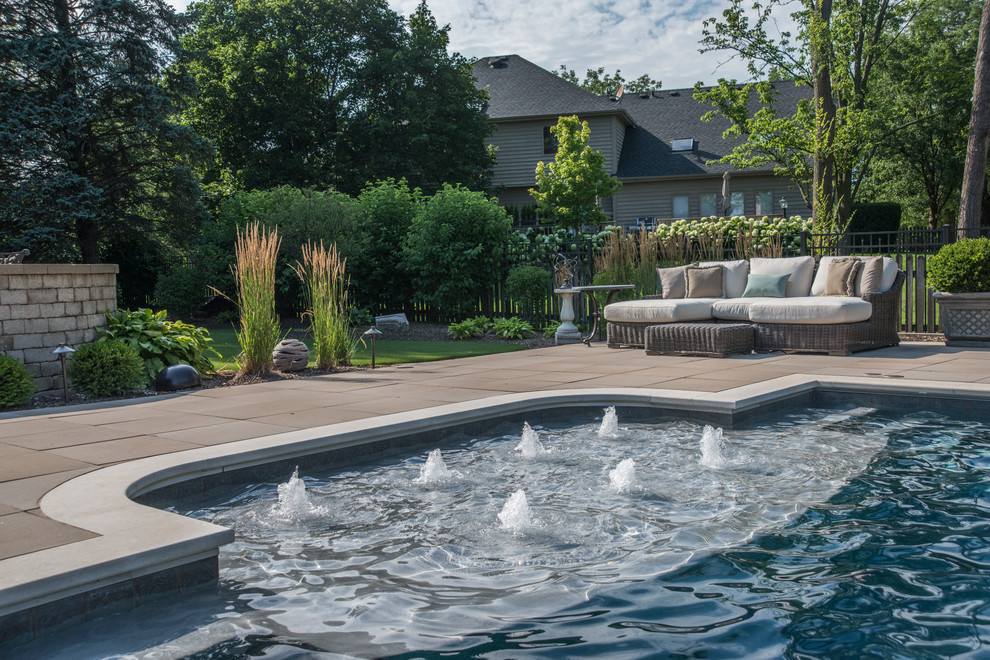 Naperville, IL Swimming Pool With Offset Sunshelf - Traditional - Pool ...