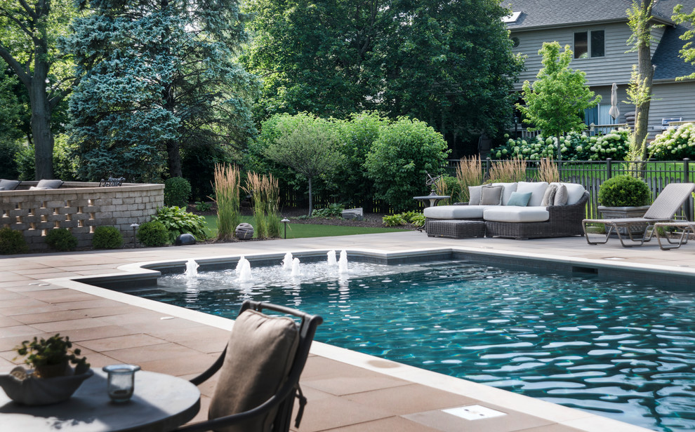 Naperville, IL Swimming Pool With Offset Sunshelf - Traditional - Pool ...