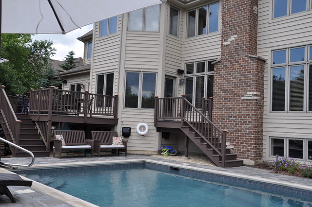 Naperville - Inground Pool Deck - Contemporary - Swimming Pool & Hot ...