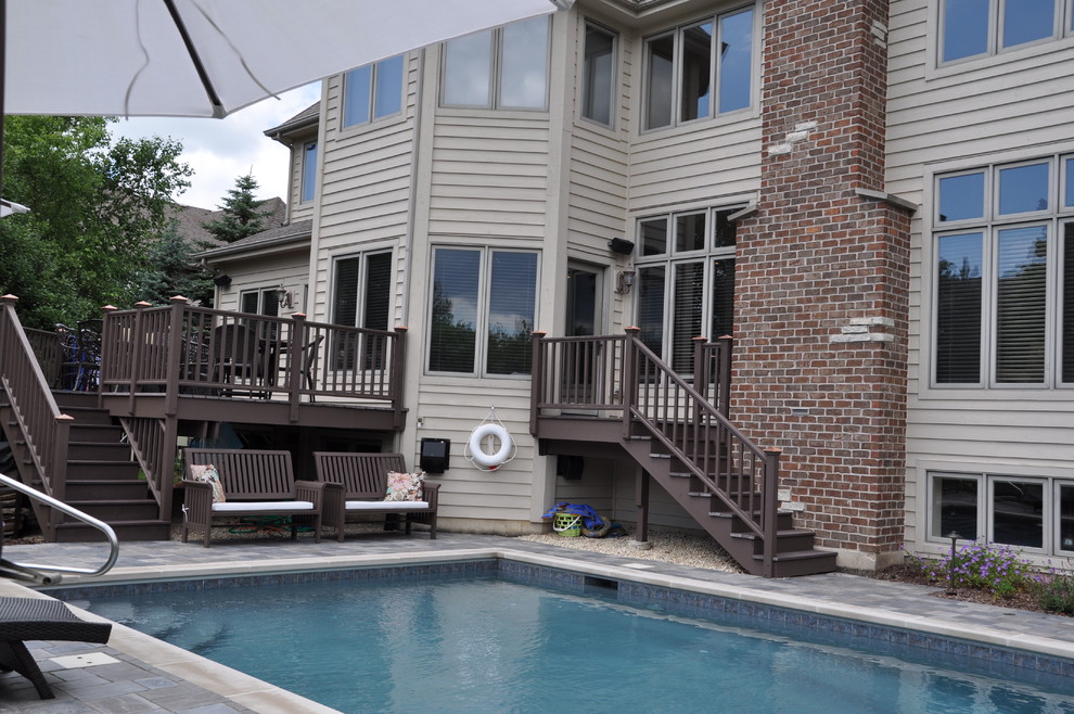 Naperville - Inground Pool Deck - Contemporary - Pool - Chicago - by ...