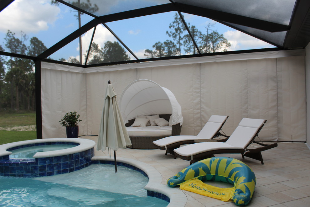 Naples Privacy Curtains - Modern - Pool - Tampa - by Florida Lanai ...